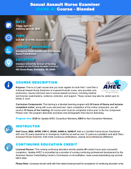 Program Details: Sexual Assault Nurse Examiner (SANE) | Part 1 | South Carolina AHEC Learning Portal